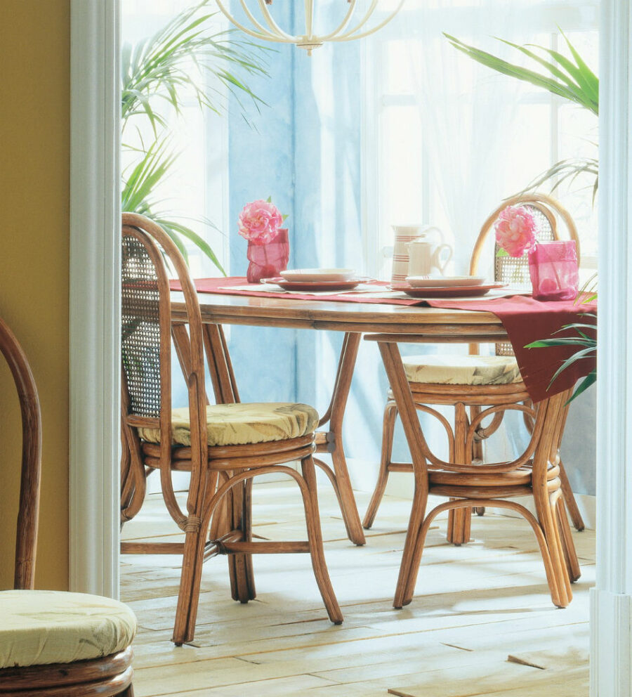 Table ronde modulable 110 cm en rotin - Brin d'Ouest