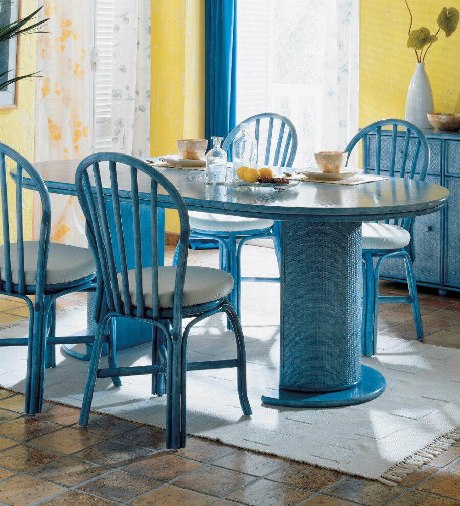 Table ronde en rotin avec rallonges - Brin d'Ouest