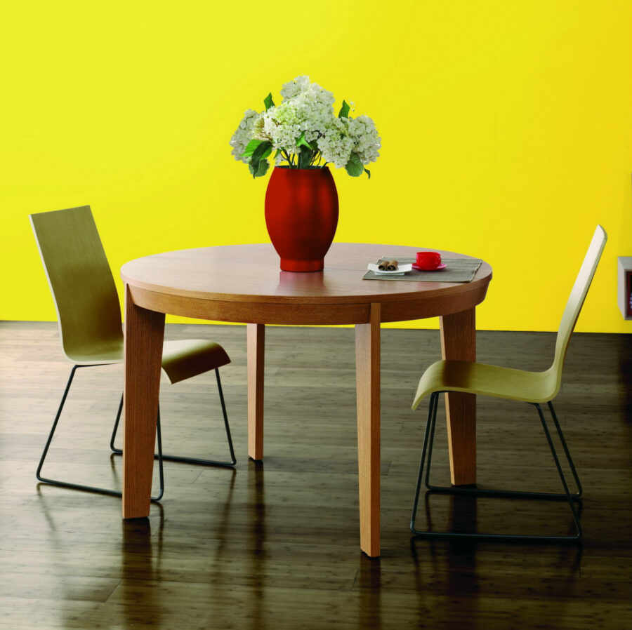 Table ronde salle à manger en bois avec rallonge - Brin d'Ouest