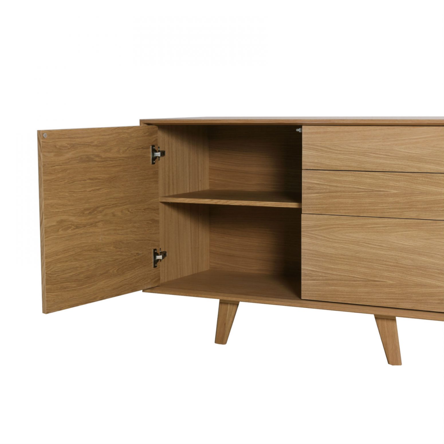 Buffet bas scandinave 120 cm en chêne naturel - Brin d'ouest