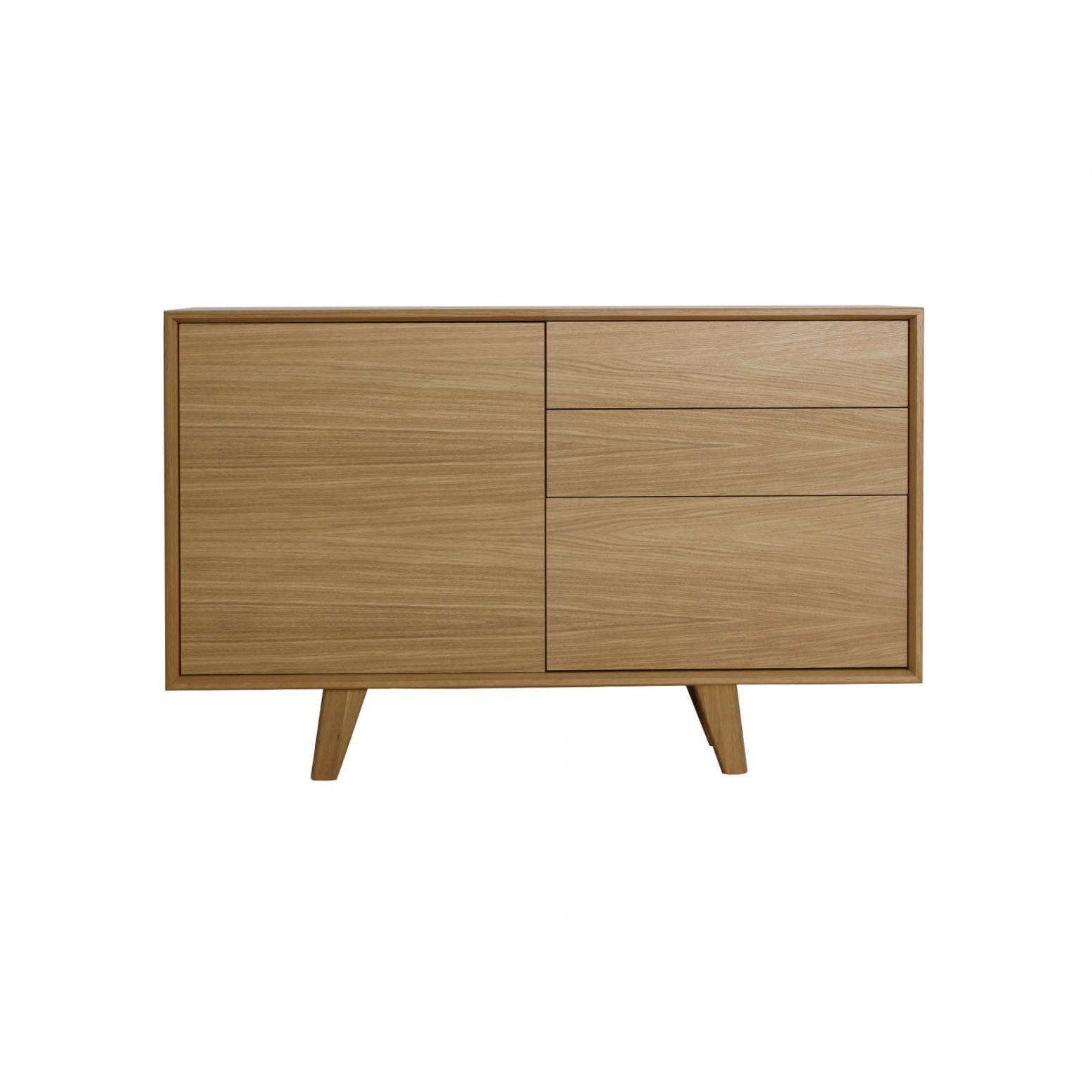 Buffet bas scandinave 120 cm en chêne naturel - Brin d'ouest