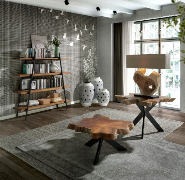 Etagère pyramide bois et métal 140 x 145 cm - Brin d'ouest